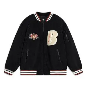 LI-NING Badfive Graphic Fleece Baseball Jacket - Black/multi-color