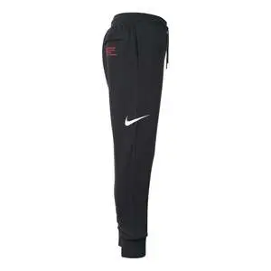 Nike Swoosh Embroidered Double- Hook Casual Sports Pants - Black