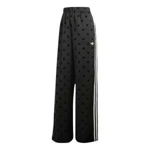 Adidas Satin Polka Dot Wide Leg Pants - Black