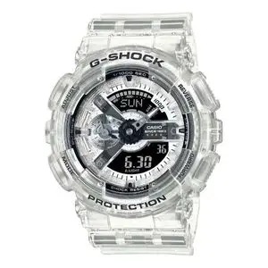 Casio G-shock Digital-analog Watch With Transparent Resin Band - Clear/black