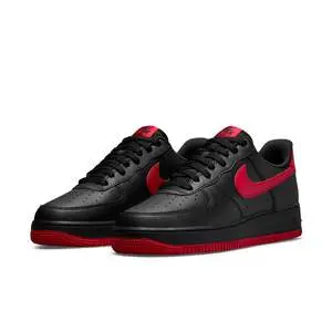 Nike Force 1 Low "bred Black" Sneakers - Black/red