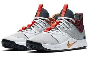 Nike Pg 3 "black History Month" Basketball Sneakers - Gray/white/red