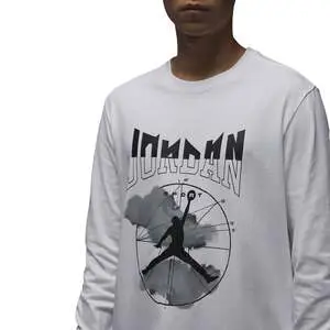 JORDAN Graphic Long Sleeve T-shirt Asia Sizing 'white