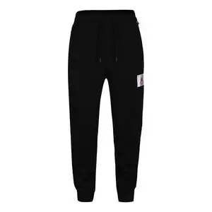JORDAN Flight Fleece Logo Athleisure Casual Sports Long Pants - Black
