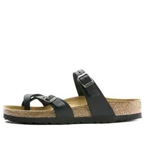 BIRKENSTOCK Mayari Natural Leather Oiled Sandals - Black