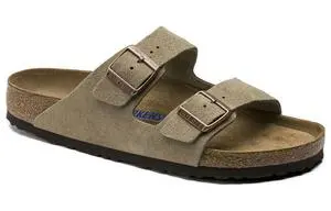 BIRKENSTOCK Arizona Soft Footbed Suede Leather Sandals - Beige