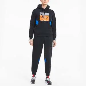 PUMA Winterized Pullover Hoodie - Black/blue