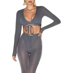 Nike X Skims Weightless Layers Long-sleeve Wrap Top