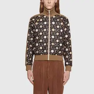 Gucci Gg Patterned Track Jacket - Black/ivory