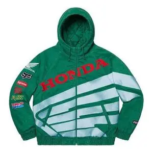 Supreme X Honda Fox Racing Puffy Zip Up Jacket - Green