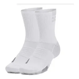 Under Armour Armourdry Run Cushion Mid-crew Socks - White