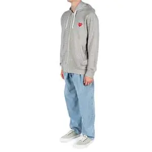Play Comme Des Garcon Multi-heart Zip-up Hoodie - Grey