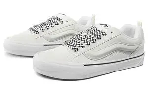 VANS Knu Skool Sneakers With Checkerboard Detailing - White/black