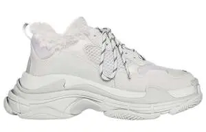 Balenciaga Triple S Sneakers With Faux Fur Accents