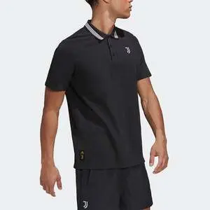 Adidas Printing Lapel Short Sleeve Polo Shirt Black