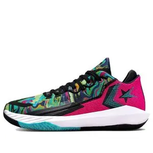 CONVERSE Chuck Taylor All Star Bb Jet Low "marbled" Athletic Sneakers - Pink/black/blue