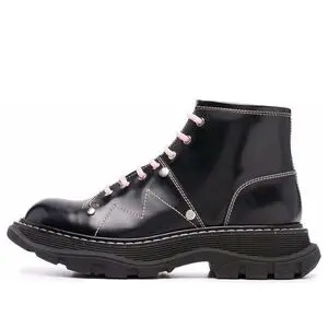 Alexander Mcqueen Contrast Stitching Boots For Men