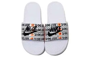 Nike Benassi Slide "just Do It Print - Black/white