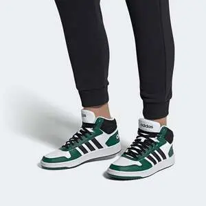 Adidas Hoops 2.0 Mid Sneakers - Black/green