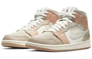 JORDAN 1 Mid Sneakers - Sail/light Bone-string-shimmer Voile
