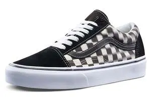 VANS Old Skool Blur Check Lace-up Sneakers - Black