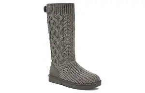 UGG Classic Cardigan Cabled Knit Boot - Grey