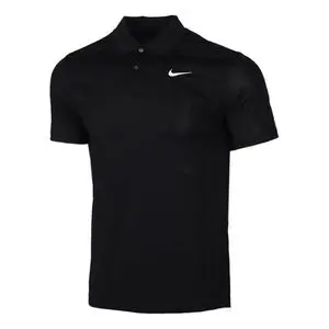 Nike Logo Quick Dry Breathable Sports Short Sleeve Polo Shirt - Black
