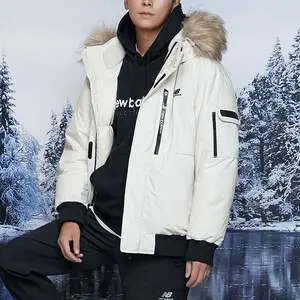 NEW BALANCE Down Jacket With Fur Trimmed Hood