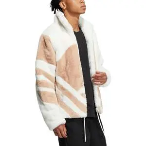 Adidas Faux Fur Track Jacket With Logo Detail