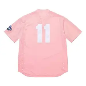 Supreme Logo Baseball Henley - Pink