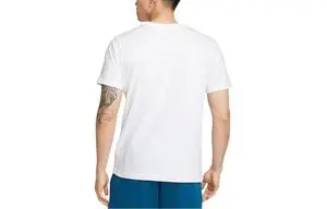 Nike Cartoon Printing Cozy Round Neck Casual Short Sleeve White T-shirt - Default Color