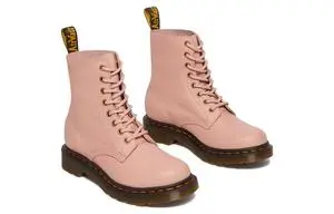 Dr. Martens 1460 Pascal Virginia Leather Lace Up Boots - Peach Beige