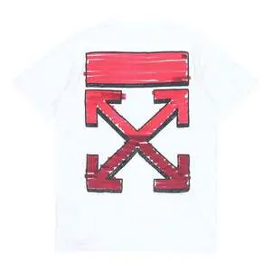 Off-White Ss21 Back Arrow Logo Printing Round Neck Pullover Short Sleeve - White