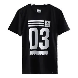 Adidas Originals Numeric Printing Round Neck Short Sleeve - Black