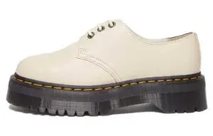 Dr. Martens 1461 Pisa Leather Platform Shoes - Parchment Beige