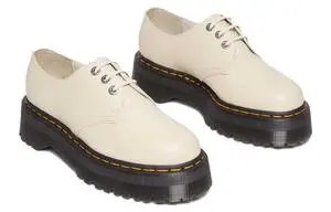 Dr. Martens 1461 Pisa Leather Platform Shoes - Parchment Beige