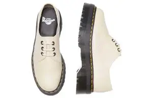 Dr. Martens 1461 Pisa Leather Platform Shoes - Parchment Beige