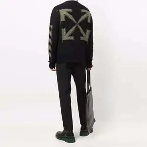 Off-White Fw21 Arrow Pattern Round Neck Pullover Wool Sweater