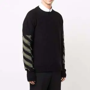 Off-White Fw21 Arrow Pattern Round Neck Pullover Wool Sweater