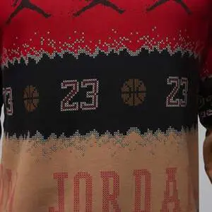 JORDAN Essential Holiday Fleece Crew 'beige Black Red