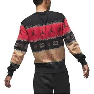 JORDAN Essential Holiday Fleece Crew 'beige Black Red