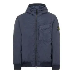 Stone Island Crinkle Reps Jacket With Pocket Detail - Navy