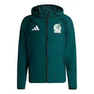 Adidas Mexico Tiro Travel Full Zip Hooded Windbreaker - Aurora Ivy