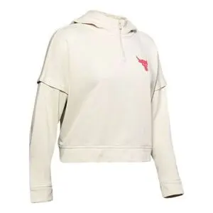 Under Armour X Project Rock Terry Hoodie - White/pink