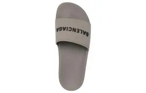 Balenciaga Rubber Pool Slides - Grey/black