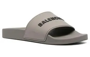 Balenciaga Rubber Pool Slides - Grey/black