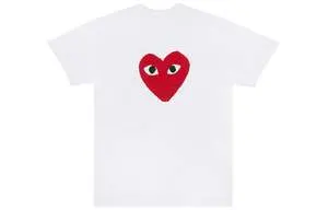 Play Comme Des Garcon Double Sided Heart Logo T-shirt - White