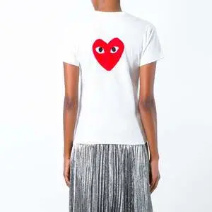 Play Comme Des Garcon Double Sided Heart Logo T-shirt - White