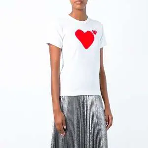 Play Comme Des Garcon Double Sided Heart Logo T-shirt - White