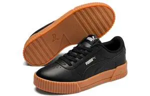 PUMA Carina Leather Low Top Sneakers - Black